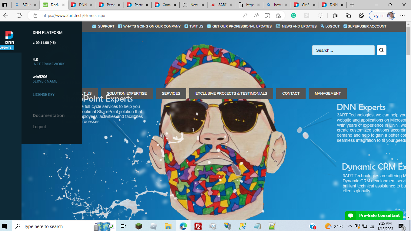 After upgrading to 9.11 Persona Bar has gone - DNN Open Source